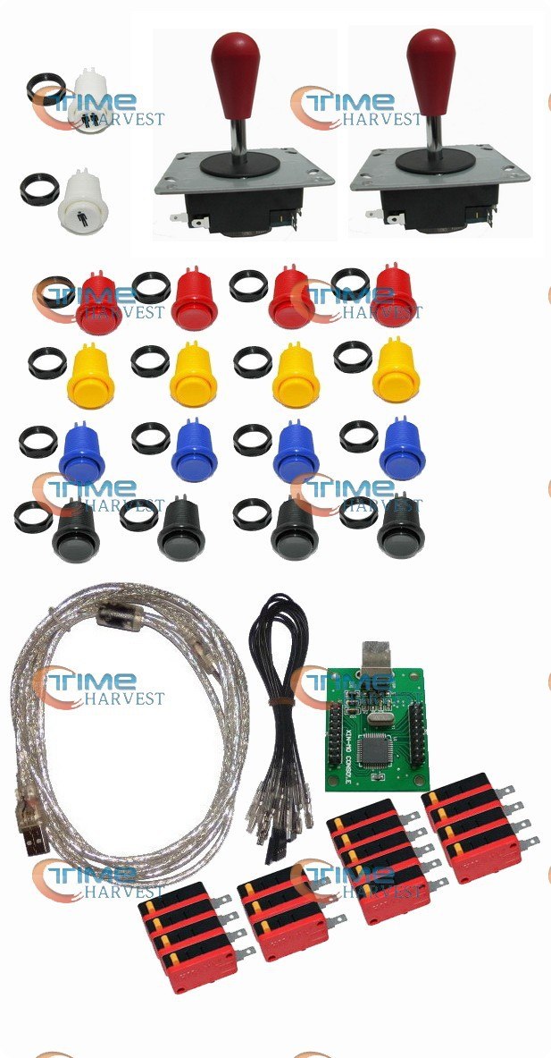 Rocker Bundles kit With Joystick,American button,microswitch,2Player USB board Arcade kit to ...