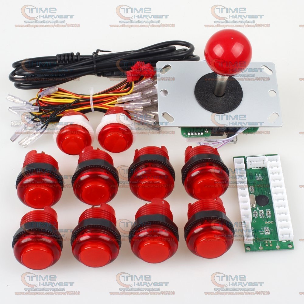 1 Player USB LED Encoder To PC Games 8 Way Joystick Controllers +5V LED ...