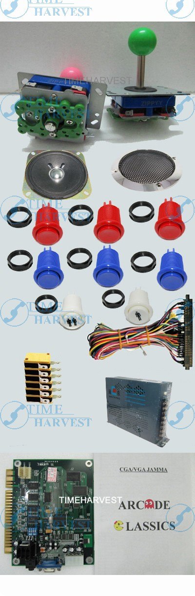 1set Arcade parts Bundles With 60 in 1PCB 16A Power Supply L Joystick Push button Microswitch ...