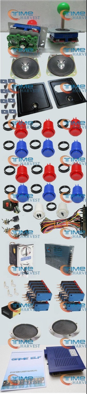 Arcade Parts Bundles Kit With 750 in 1 Board Power Supply Joystick Push ...