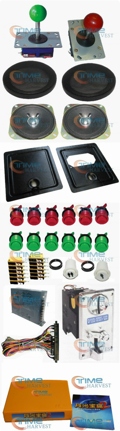 Arcade parts Bundle kits With 400 in 1 PCB Pushbutton Coin door Coin ...