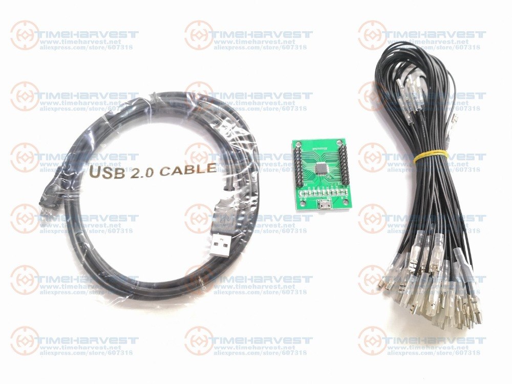 2 player USB to jamma Arcade controller adapter with L feet game rocker ...