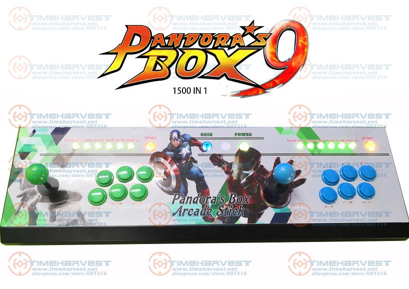 2 plysers Pandor box 9 arcade kit joysticks buttons console 1500 in 1 ...