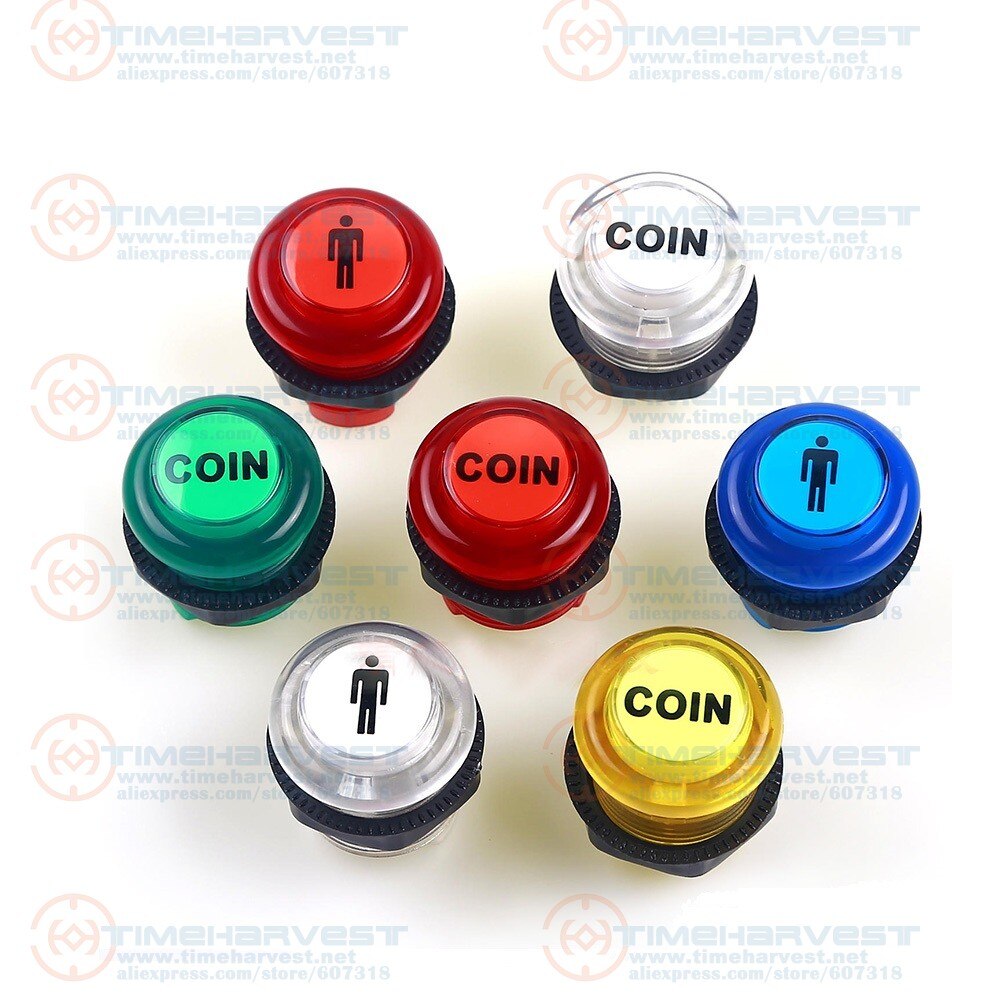 10 pcs 30mm Arcade LED Push Button Built-in Switch 5V Illuminated ...