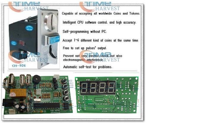 Coin operated timer control device with coin selector & timer board for ...