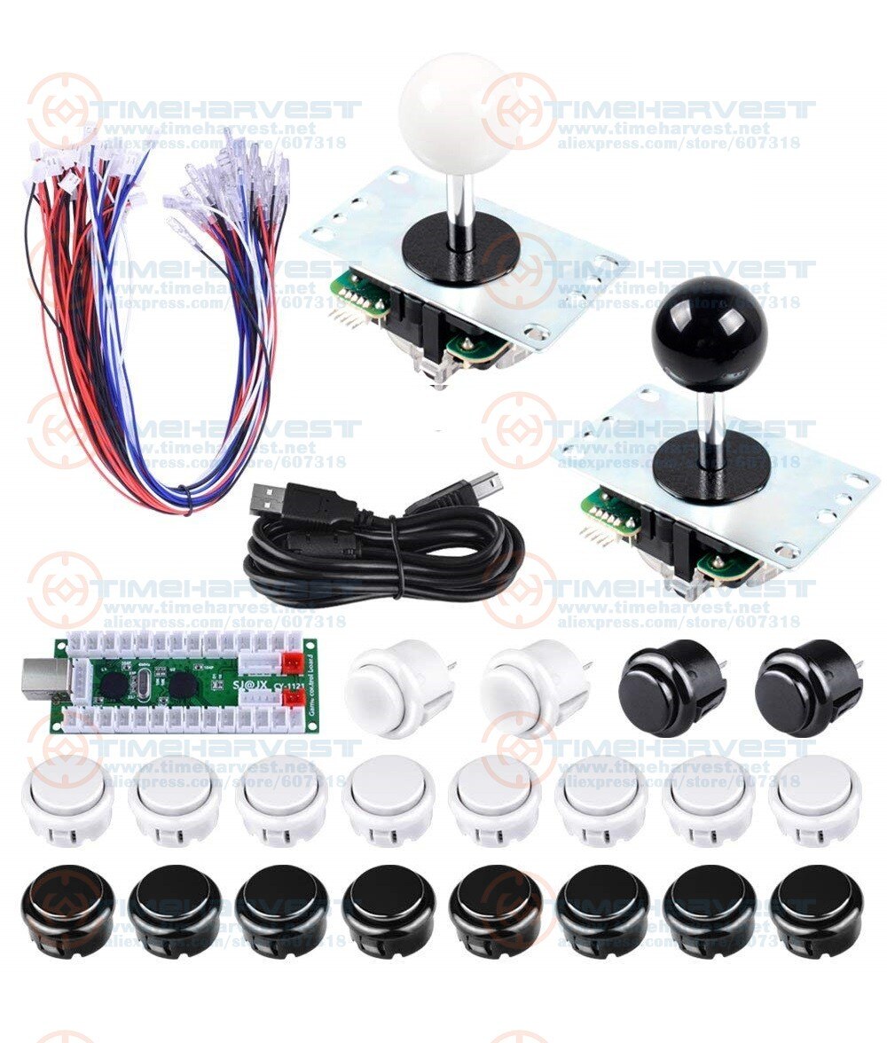 Arcade DIY Bundle Kits with USB Encoder Board adapter with locking push ...