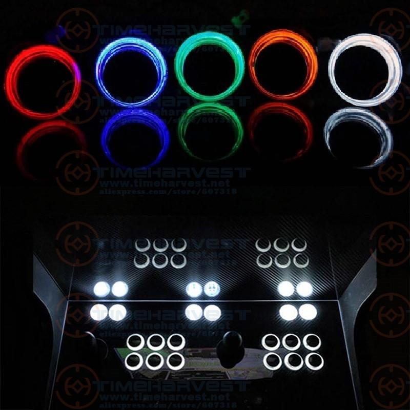33mm transparent Plated illuminated Push Button Arcade LED Button Micro ...