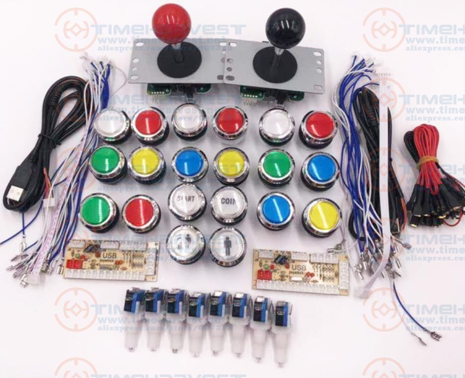 Arcade parts Bundles kit With American button or Chrome LED button Zero Delay USB Encoder good ...