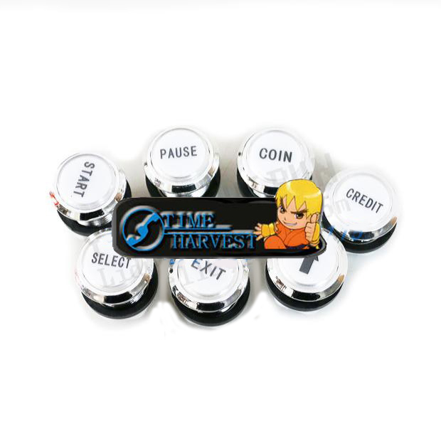 COIN 1 Player 2 players START button white 12V 33mm LED Light ...