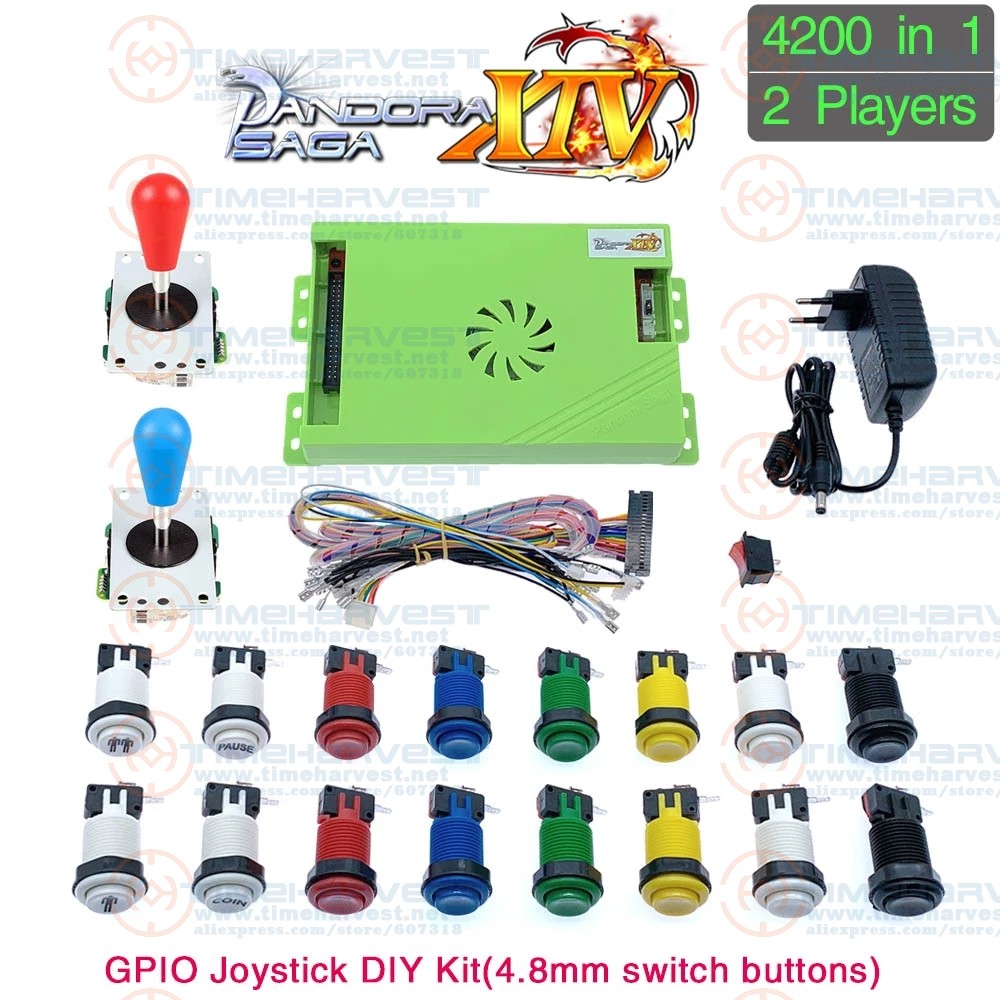 Pan-dora Saga 14 DIY 4200 in 1 Game Kit 8 Way Joystick American Style ...