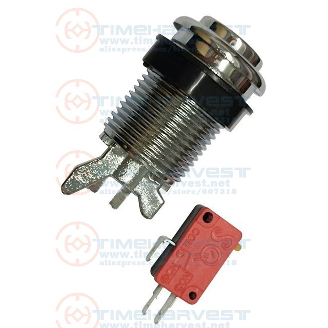 12pcs American style Golden push button with microswitch New 28mm ...