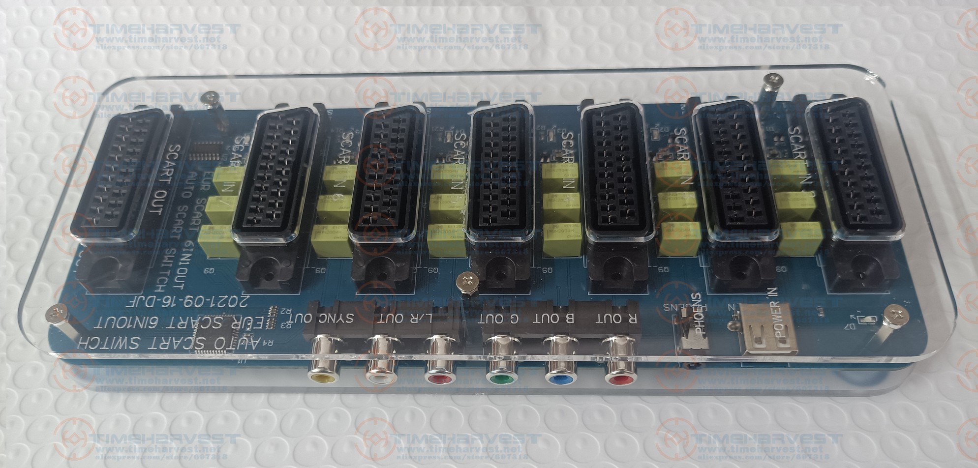 New 6 IN 1 OUT Mini SCART Distributor Converter Video 6 INPUT & 1 ...